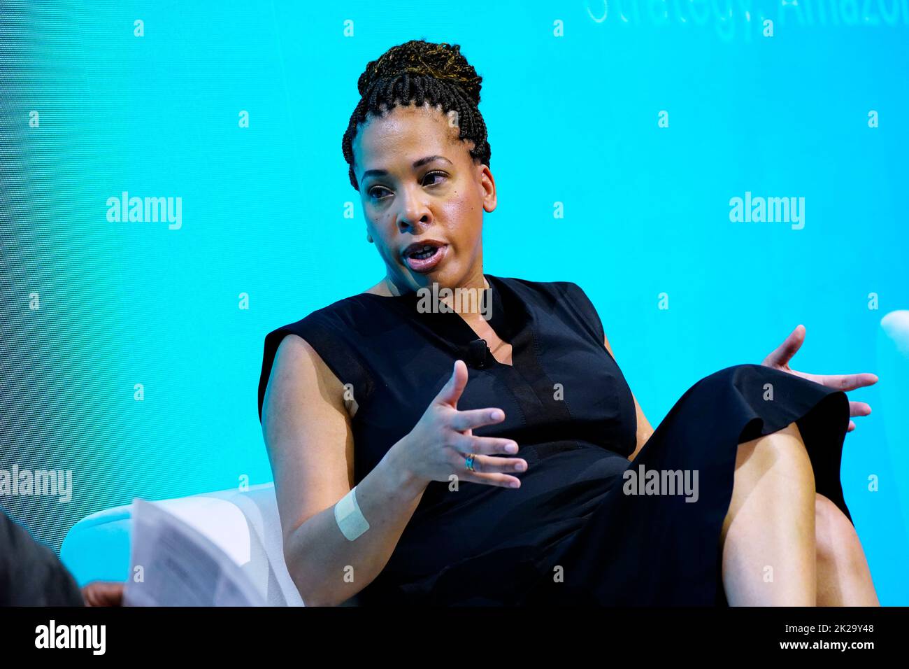 09/19/2022 New York, New York Ayanna Lonian s'exprime sur scène lors de ...