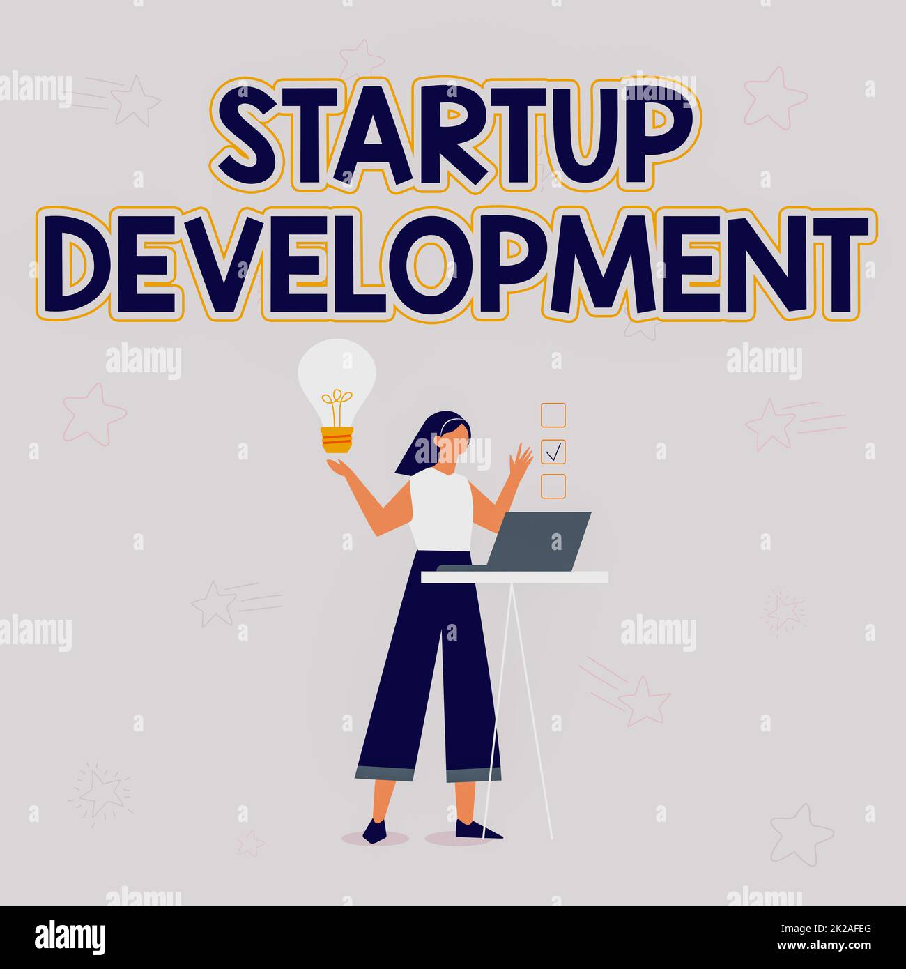 Symbole textuel indiquant le développement de démarrage. Présentation ...