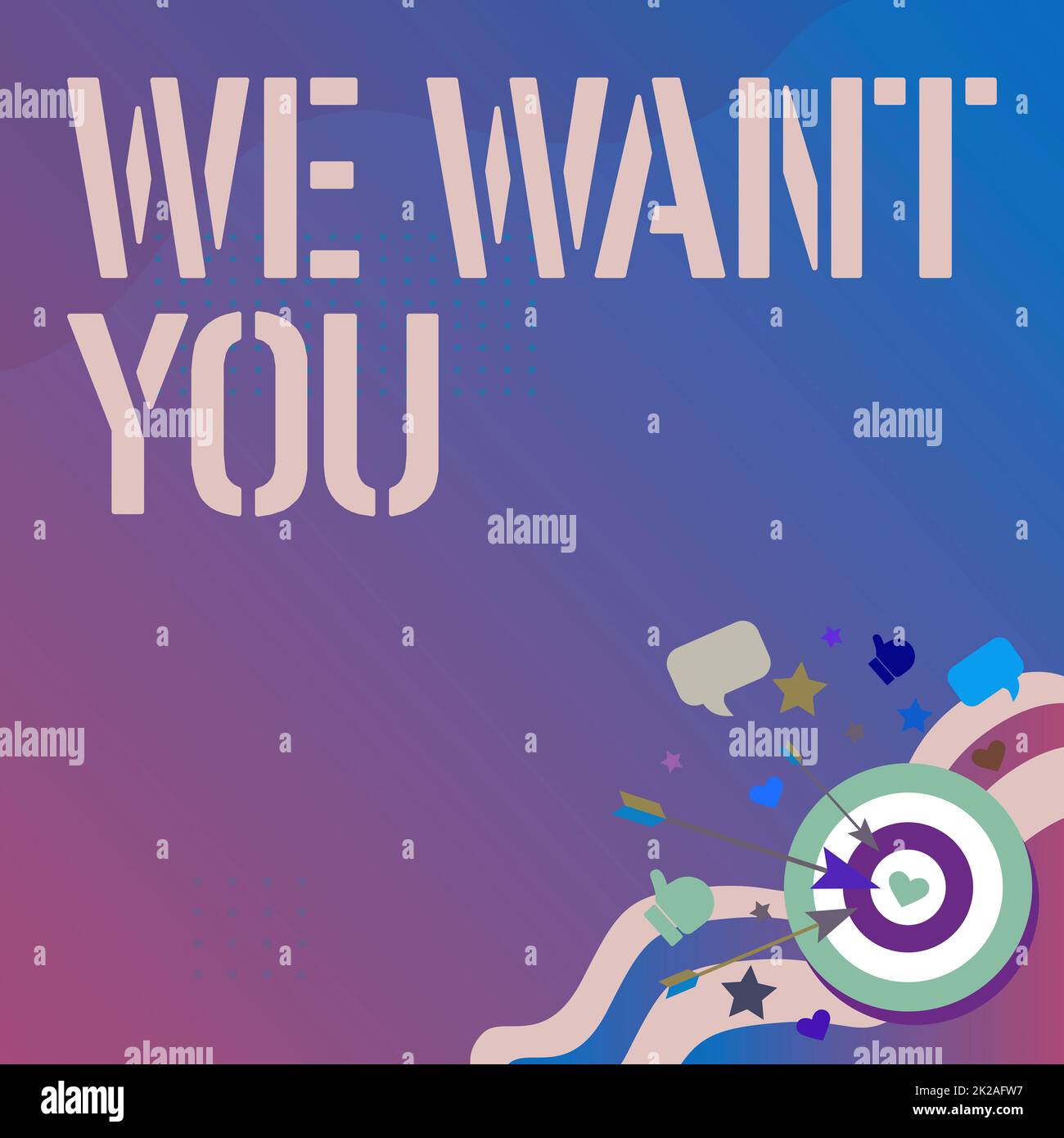 Légende de texte présentant nous voulons que vous, vitrine d'affaires ...