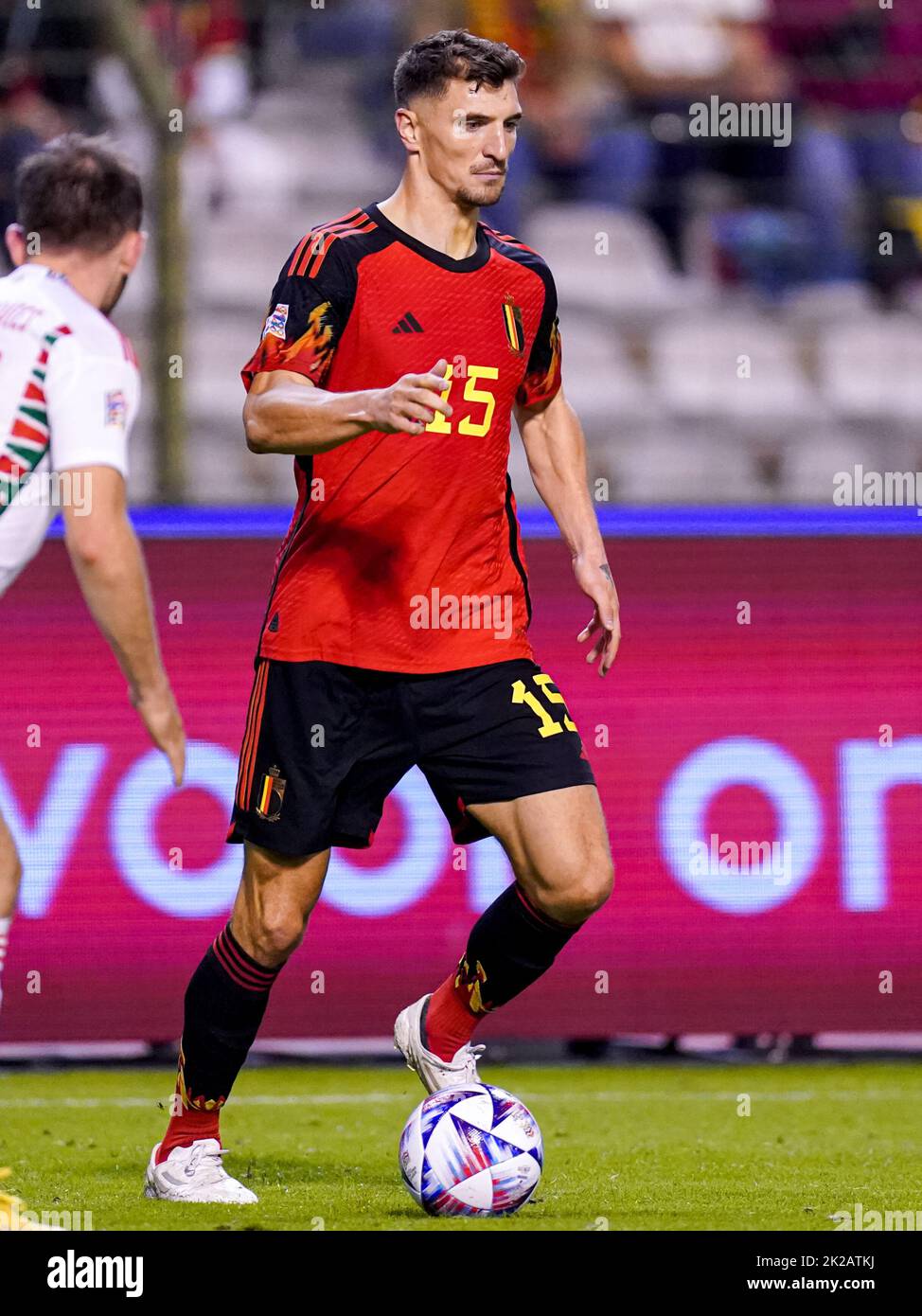 BRUXELLES, BELGIQUE - SEPTEMBRE 22 : Thomas Meunier de Belgique lors de ...