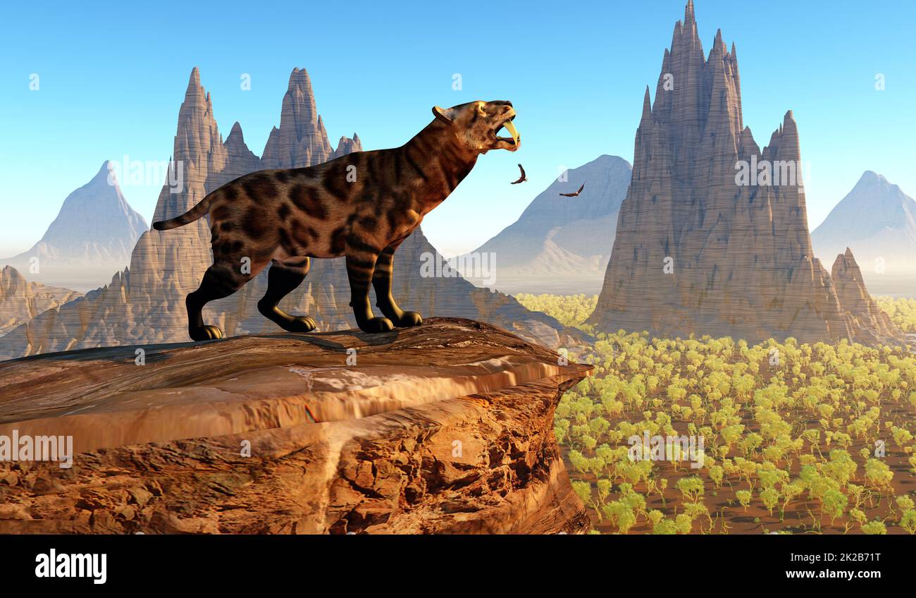Smilodon pleistocene 3d Banque de photographies et d’images à haute ...