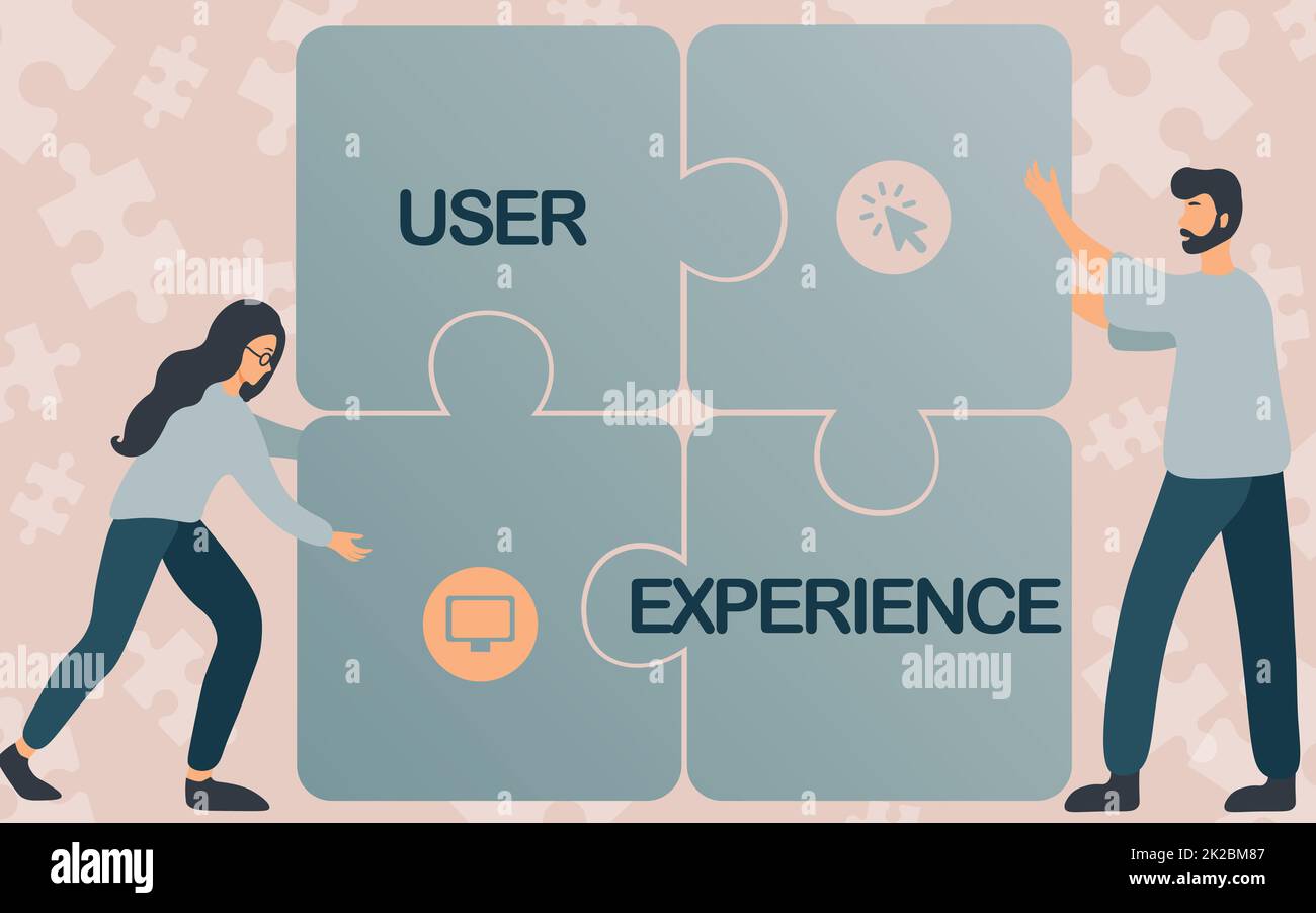 Affiche textuelle indiquant l'expérience utilisateur. Mot pour utiliser le site Web surtout en ...