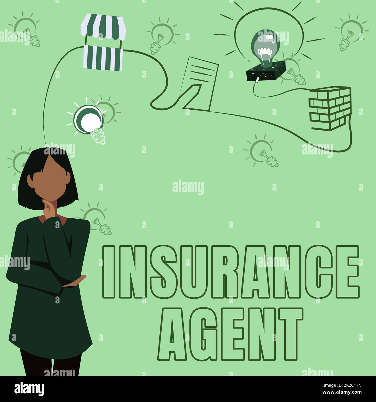 Agent d'assurance écriture manuscrite. Aperçu de l'entreprise personne ...