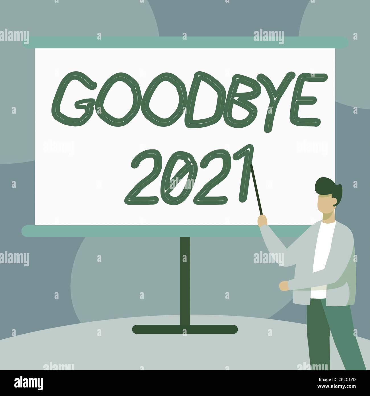 Légende conceptuelle Au revoir 2021. Mot pour le jalon de la Saint ...