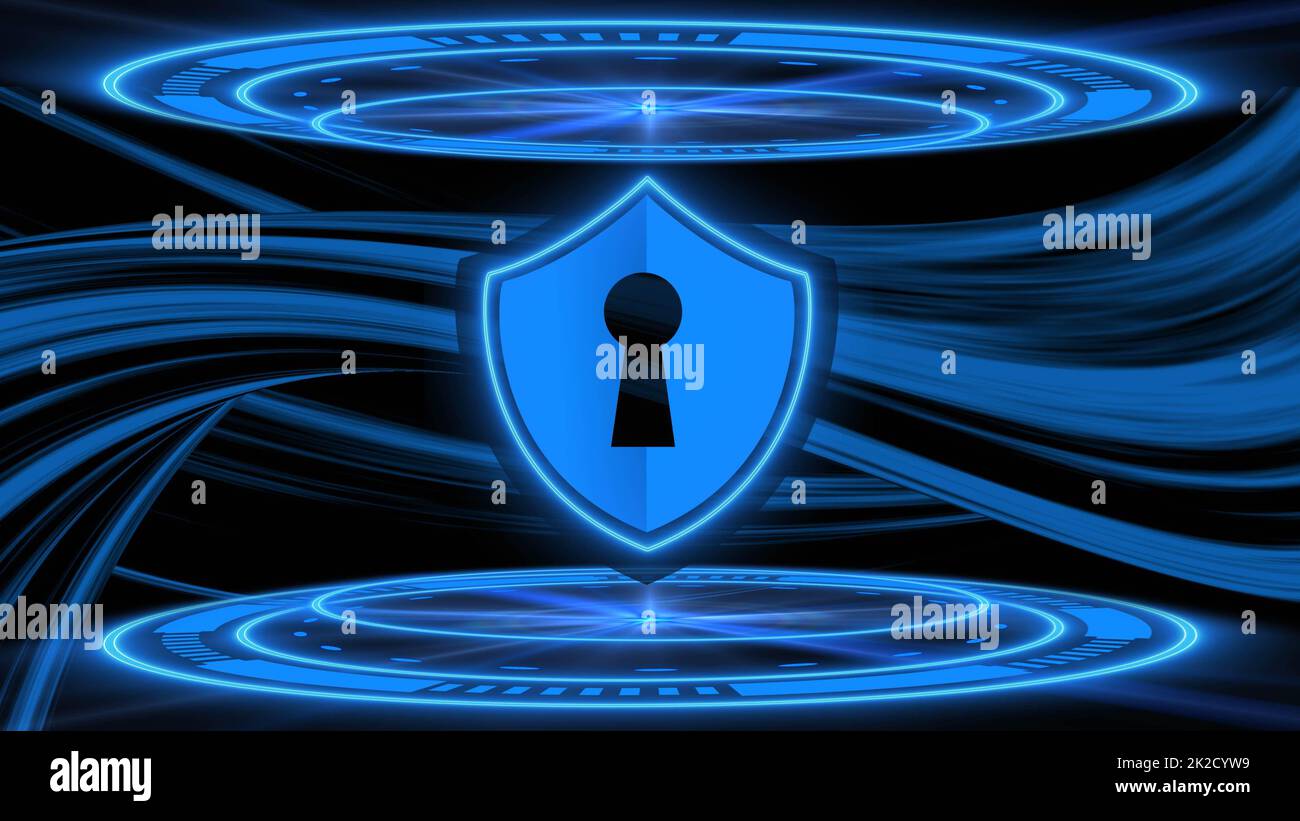 Résumé 3D illustration graphique du concept de cyber-sécurité - Cyber ...