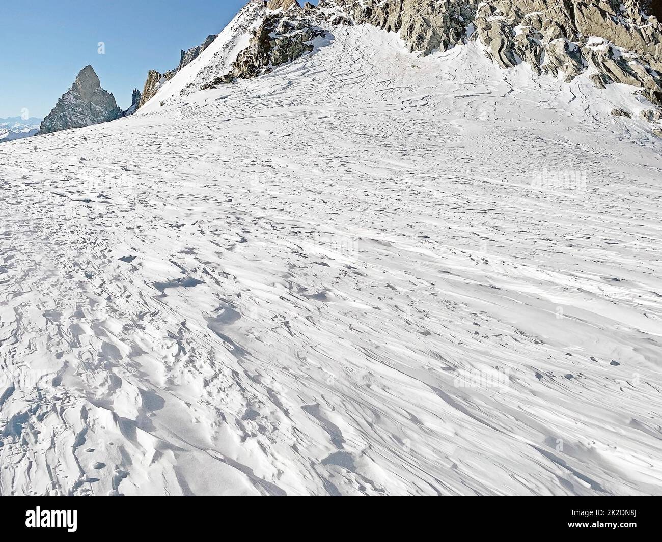Glacier du Monte blanc de Pointe Helbronner, ville de Courmayeur ...