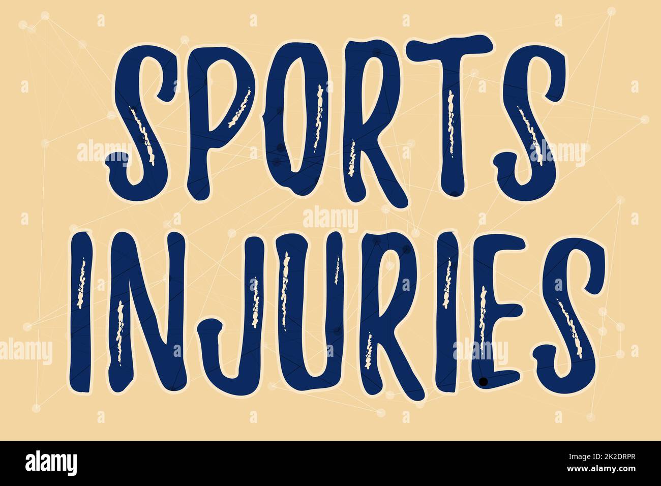 Affiche textuelle montrant les blessures sportives. Les affaires ...