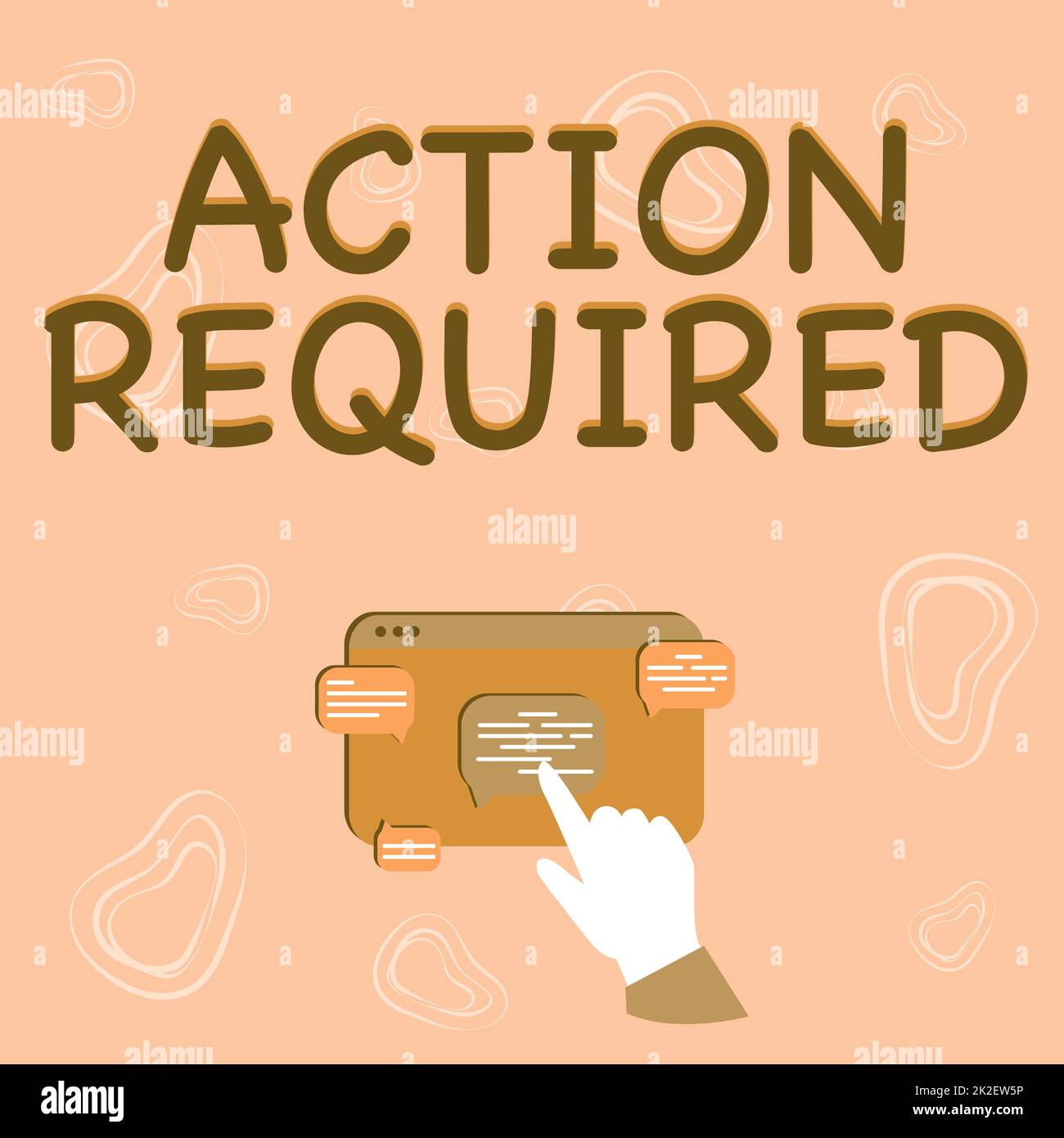 Symbole de texte indiquant action requise. Business concept considérer ...