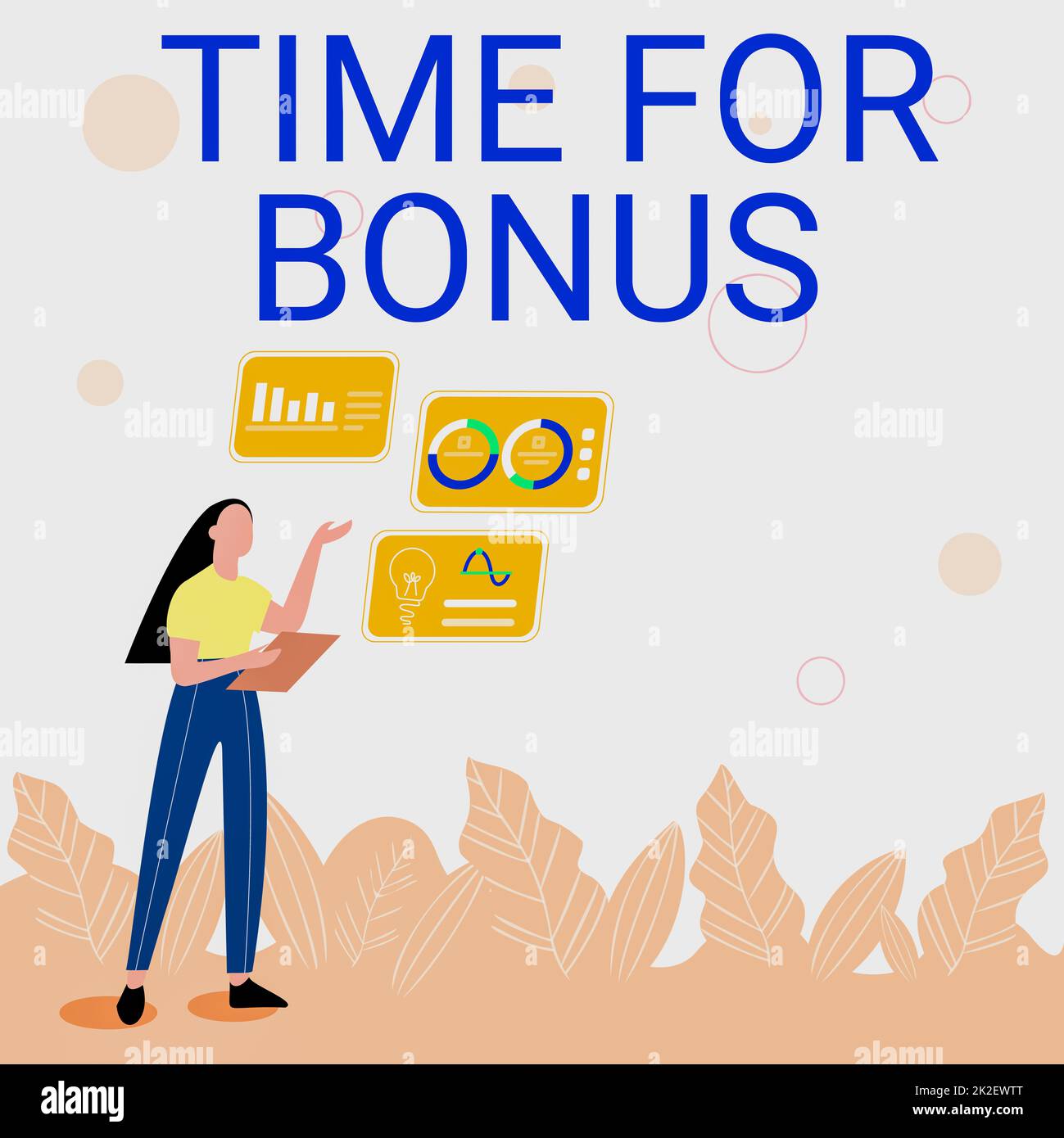 Légende de texte présentant le temps de bonus. Approche d'affaires une ...