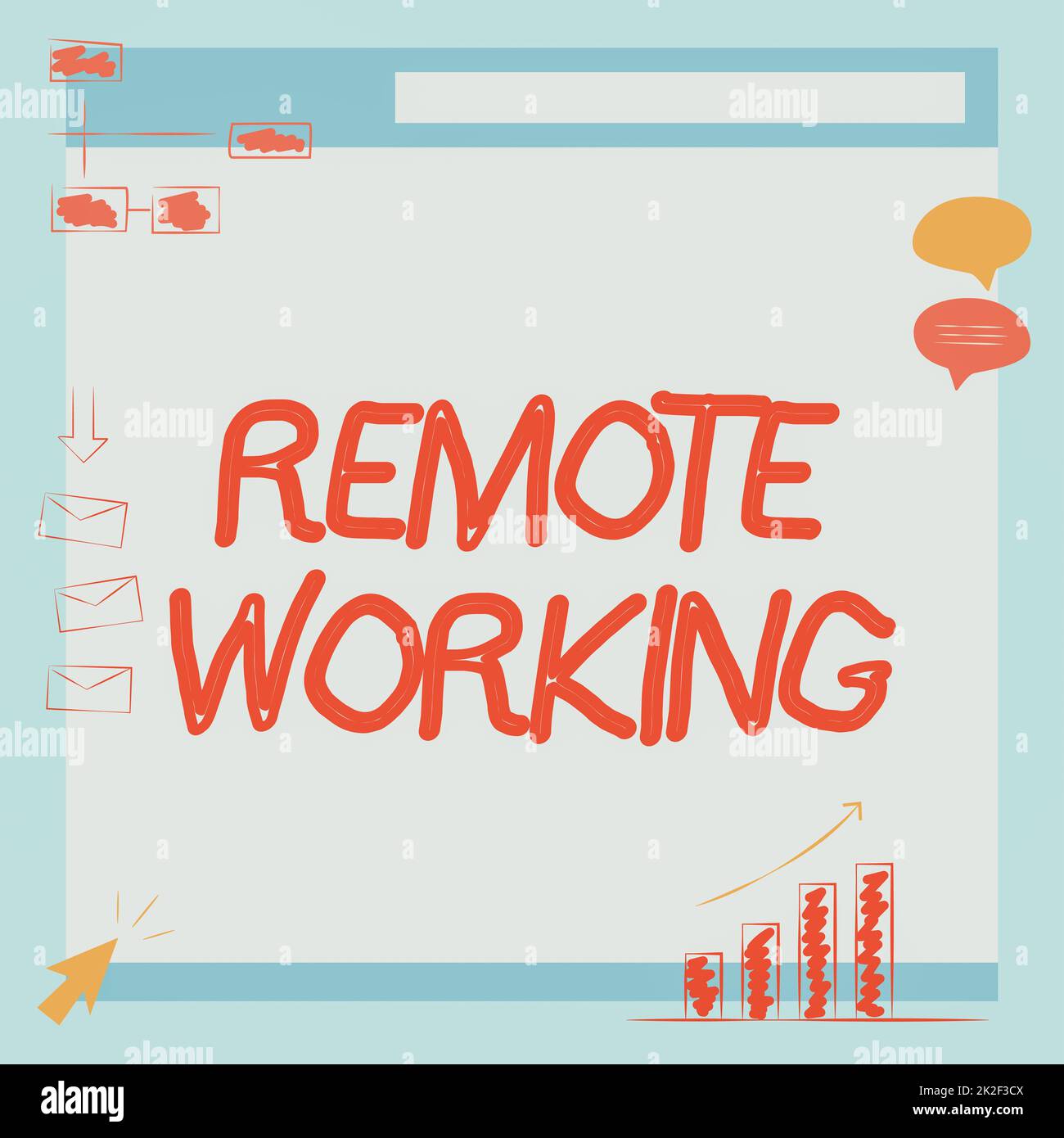Texte montrant inspiration Remote Working. Mot pour la situation dans ...