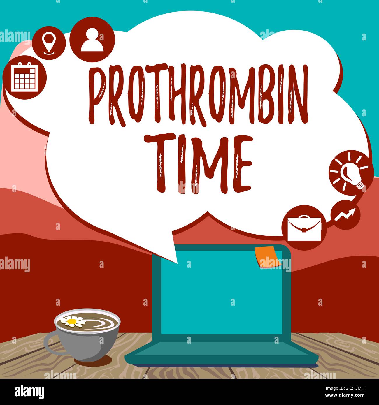 Symbole textuel indiquant le temps de prothrombine. Concept d'affaires ...