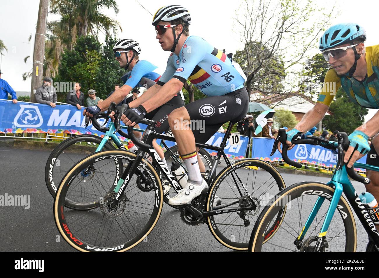 Belgian Lennert Van Eetvelt pictured in action during the U23 men road ...