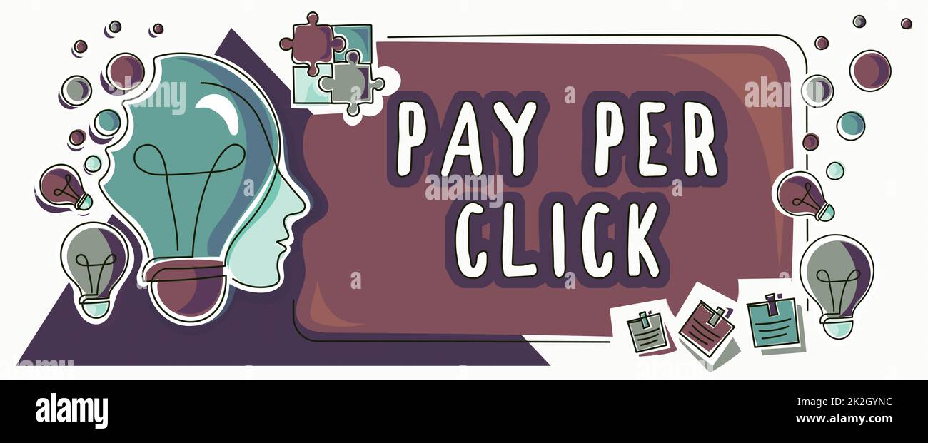 Affichage conceptuel paiement par clic. Concept Internet modèle de ...