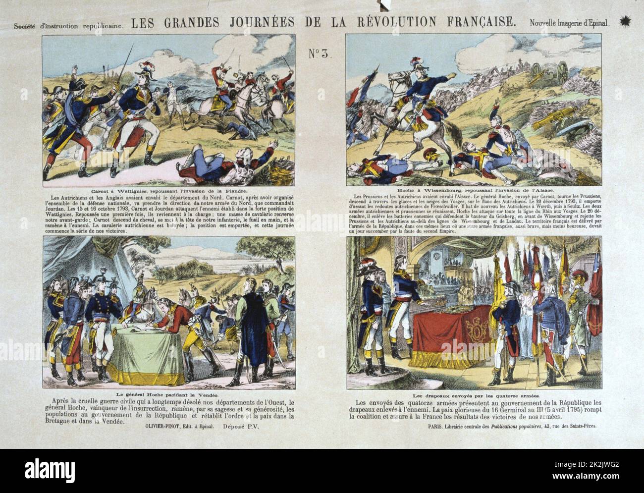 Les images d'Epinal. Plaque n°3 illustrations des principaux événements ...