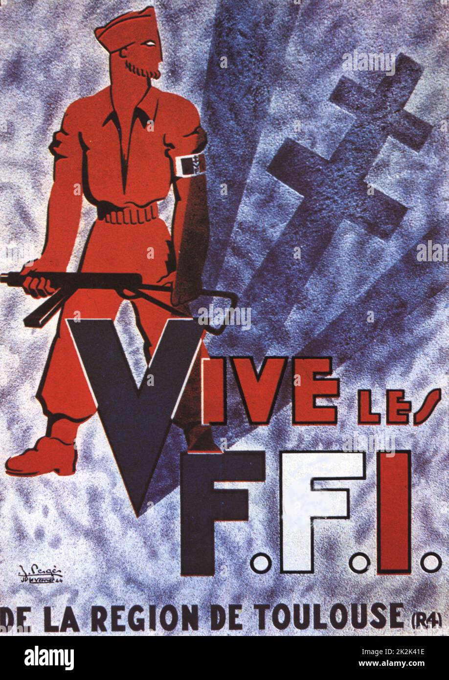 Affiche à la gloire de la F.F.I. (Groupe de résistance) de la région de ...