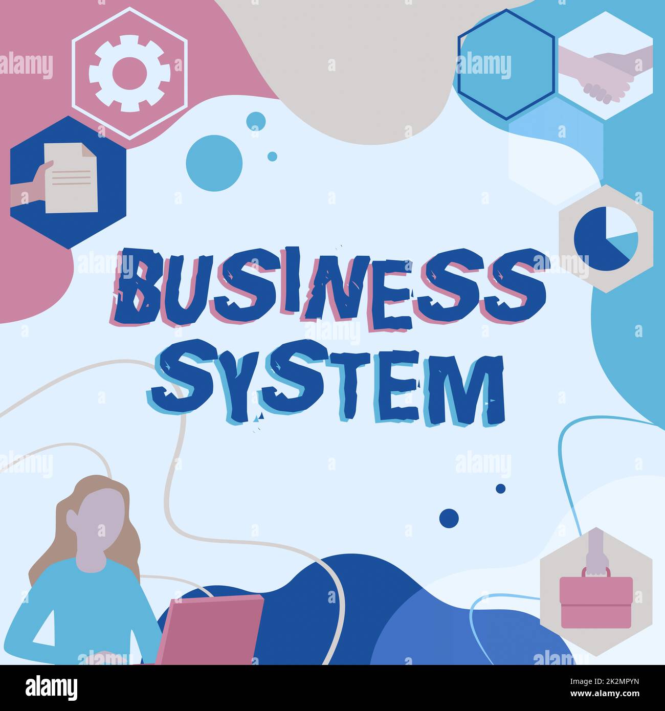 Système d'entreprise de texte d'écriture manuscrite. Business Showcase ...