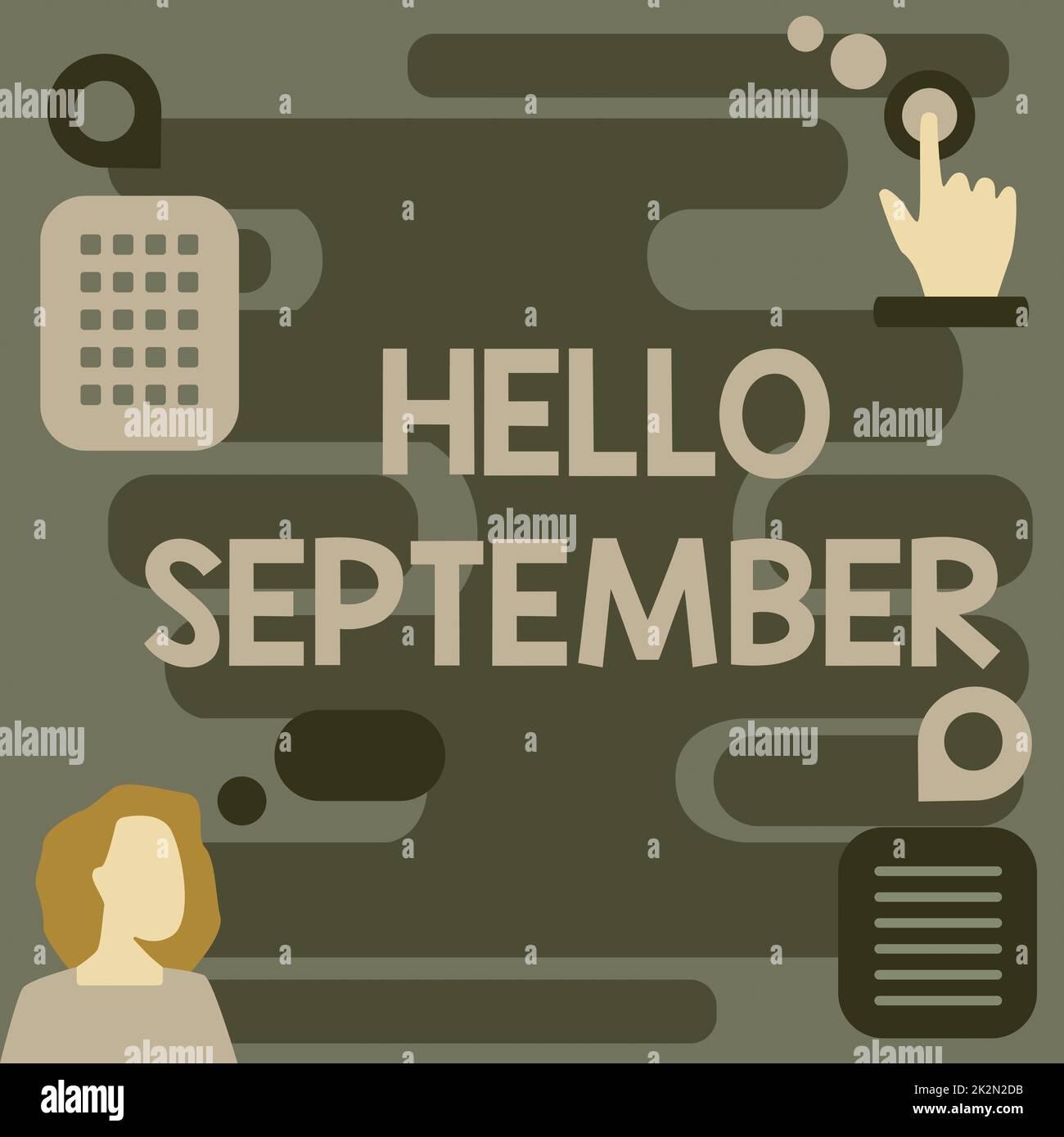 Inspiration signe de démonstration Bonjour septembre. Mot pour ...