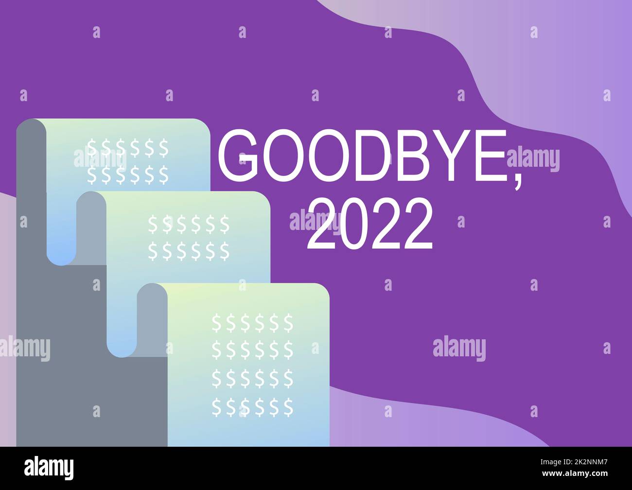 Affiche indiquant Au revoir 2022. Concept Internet jalon de la Saint ...