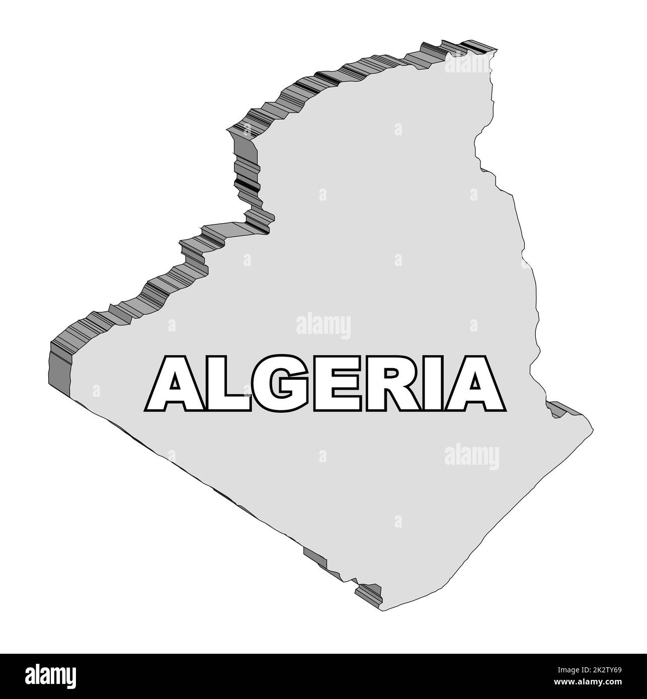 Carte géographique algérie Banque d'images noir et blanc - Alamy