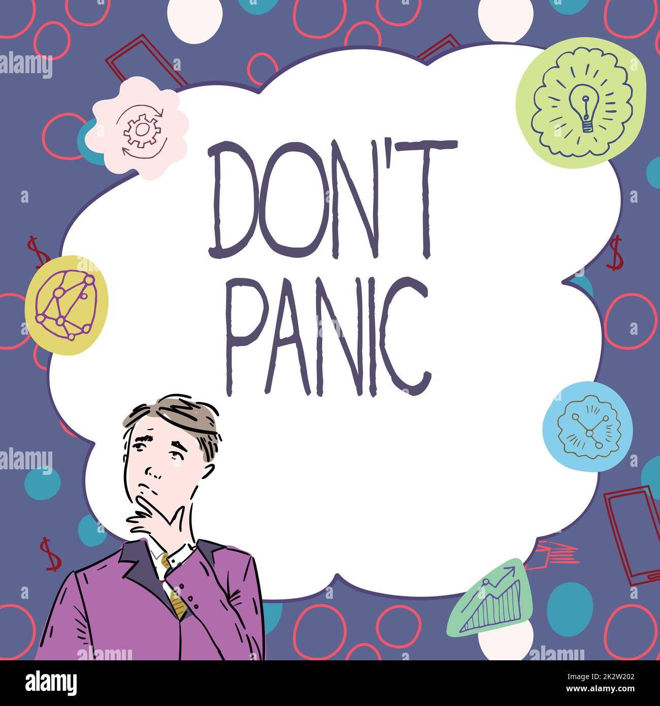 Inspiration montrant le signe Don T Panic. Aperçu de l'entreprise le ...