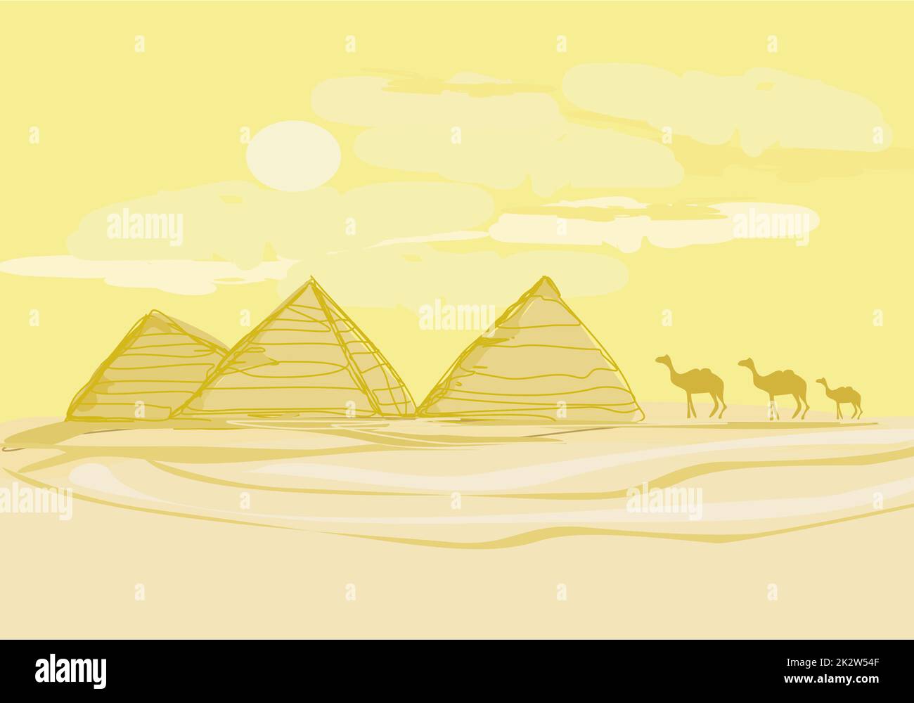Camel silhouette pyramids Banque de photographies et d’images à haute ...