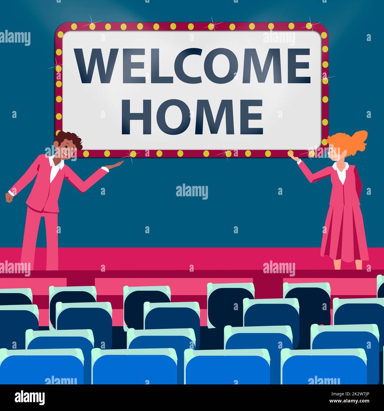 Affiche textuelle affichant Accueil Bienvenue. Expression de photo conceptuelle Salutations ...