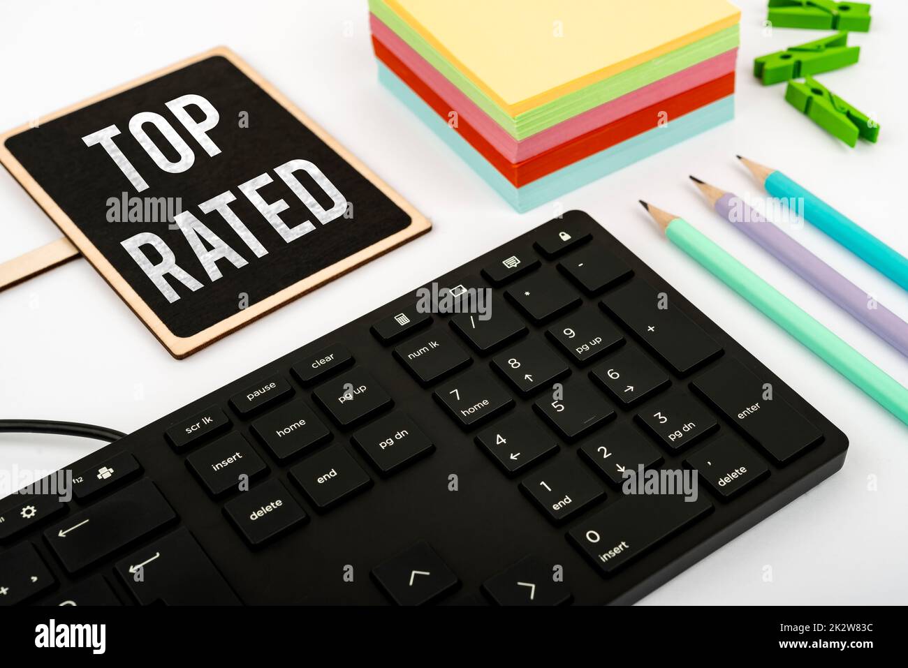 Affiche manuscrite Top Rated. Concept Internet montant élevé d'une ...