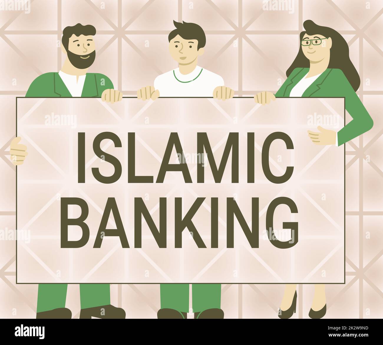 Signe écrit à la main Islamic Banking. Business Showcase système ...