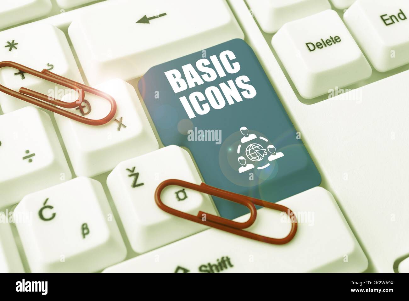 Symbole de texte affichant les icônes de base. Mot pour pictogramme ou ...