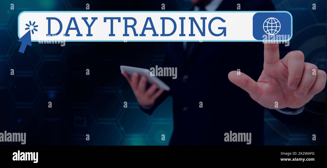 Inspiration montrant le trading de jour de signe. Les titres de concept ...