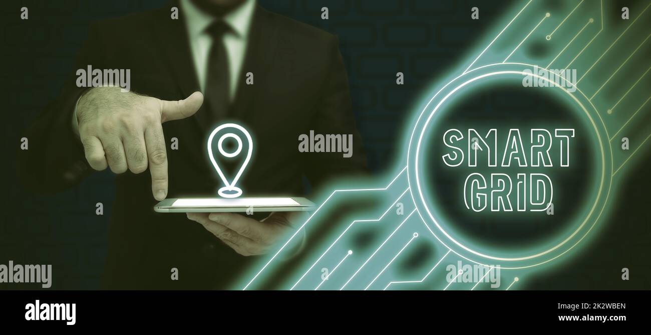 Inspiration montrant l'enseigne Smart Grid. La présentation commerciale comprend des mesures ...