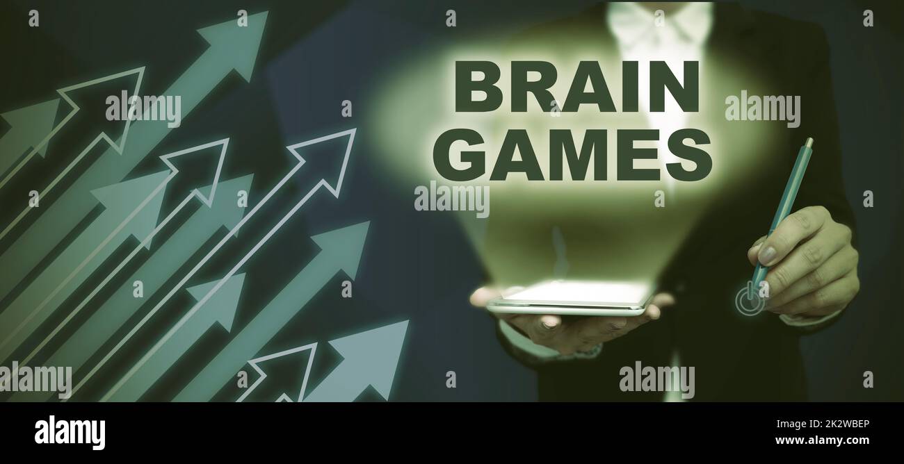 Écriture affichant le texte Brain Games. Mot écrit sur la tactique ...