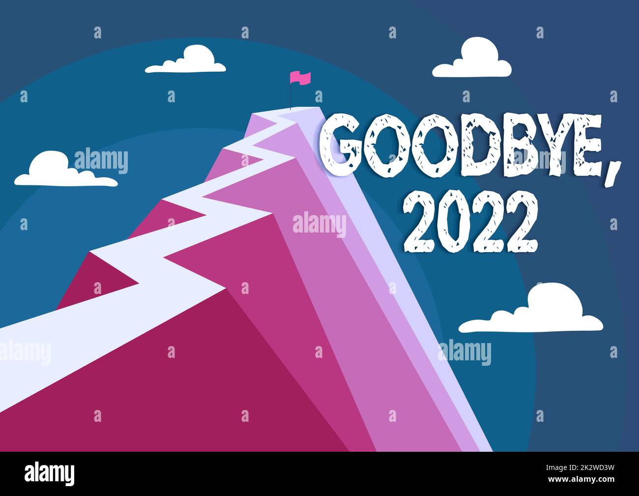 Texte d'écriture Au revoir 2022. Concept signification jalon de la ...