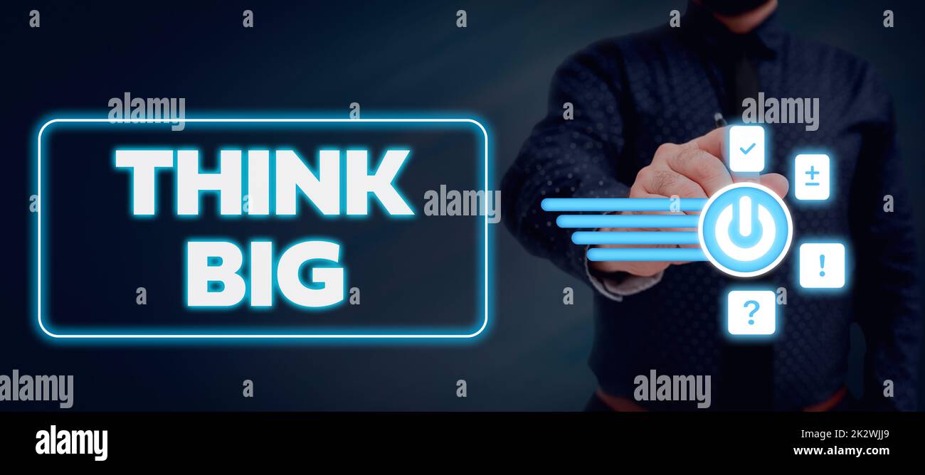 Affiche textuelle montrant Think Big. Concept signifiant planifier pour ...