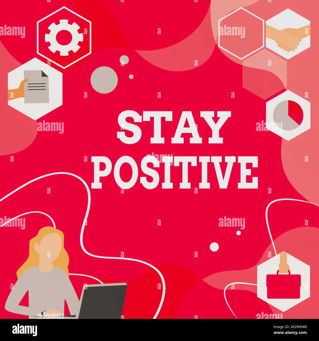 Inspiration montrant le signe rester positif. Concept sens engager dans ...