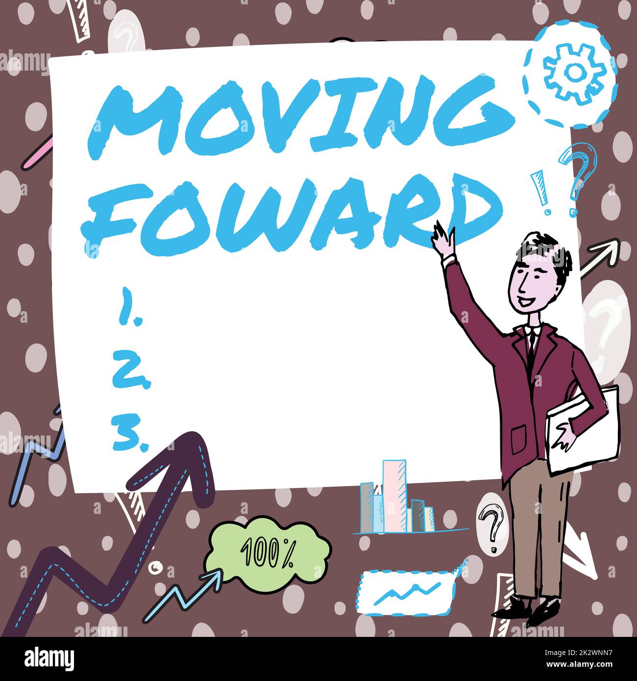 Affichage conceptuel Moving Foward. Photo conceptuelle vers un point ...