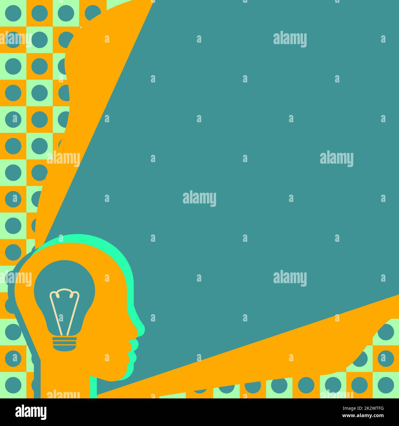 Tête avec ampoule lumineuse et idées de technologie.Lampe luminante ...