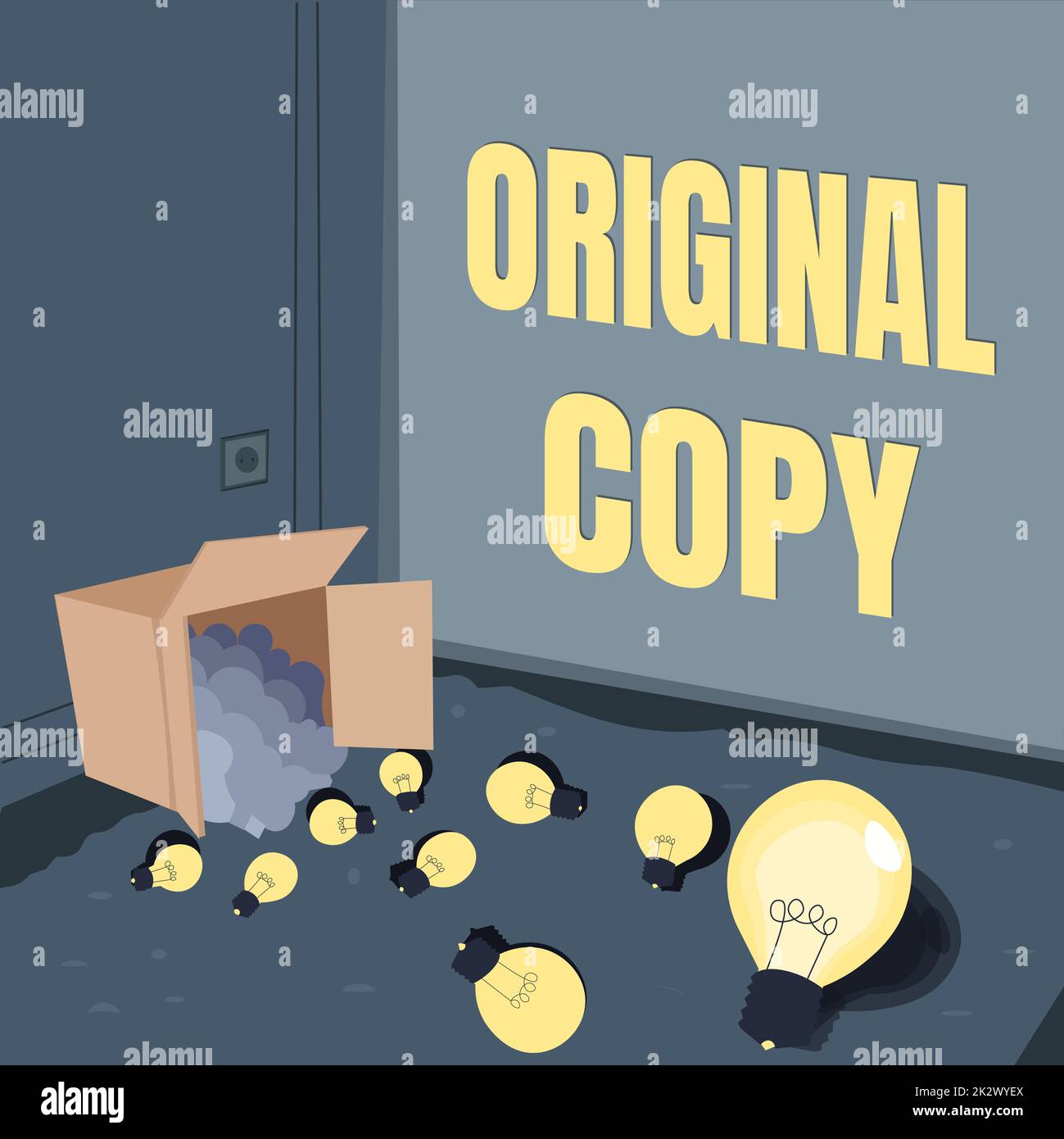 Texte d'écriture copie originale. Mot pour le script principal non ...