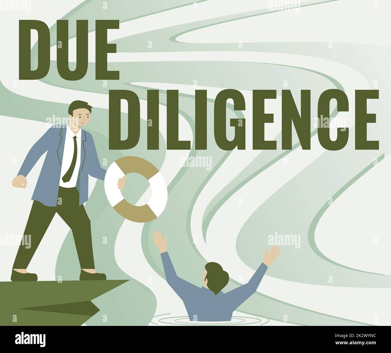Rédaction affichant le texte due diligence. Mot écrit sur l'évaluation ...