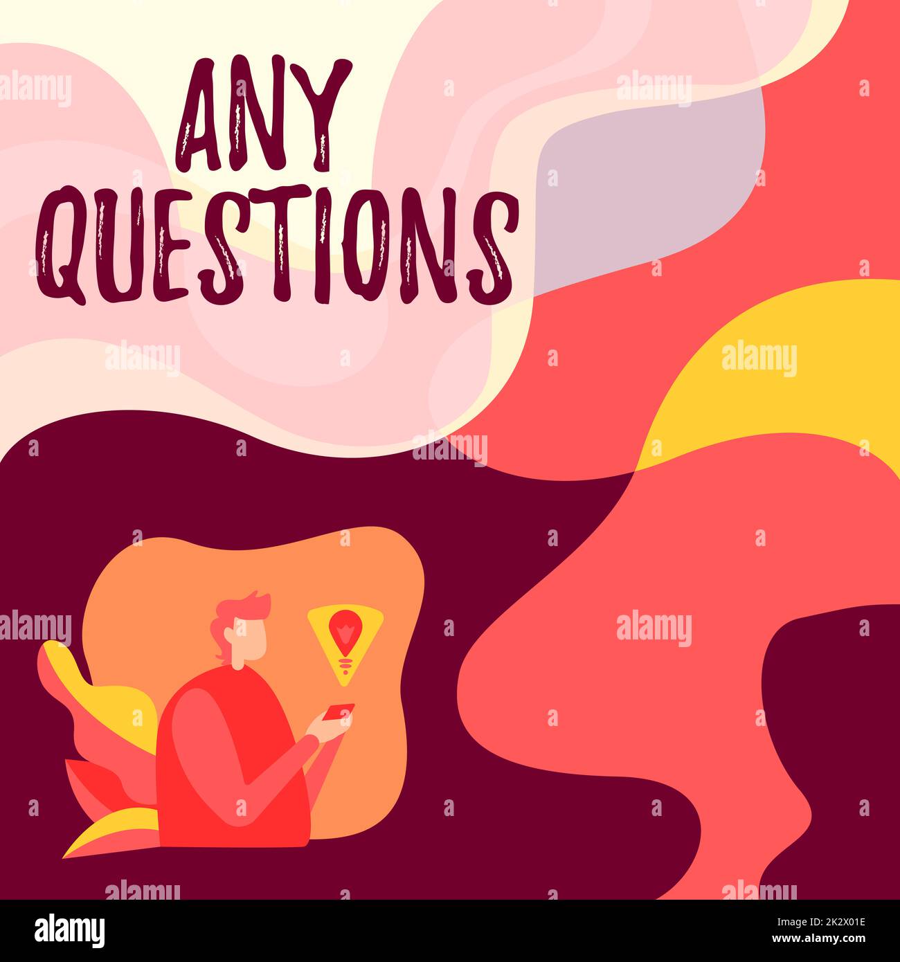 Affiche présentant toutes les questions. Mot écrit sur le visage vierge ...