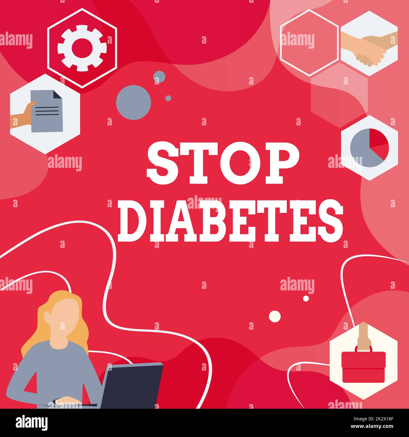 Légende de texte présentant Stop Diabetes. Vitrine des affaires le taux ...