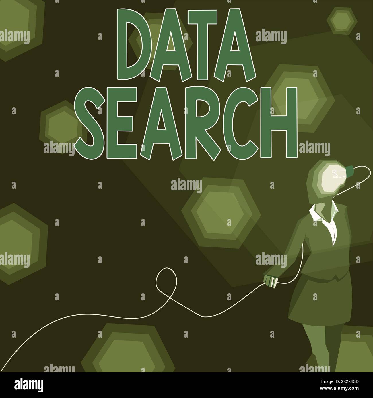 Affiche textuelle montrant la recherche de données, concept ...