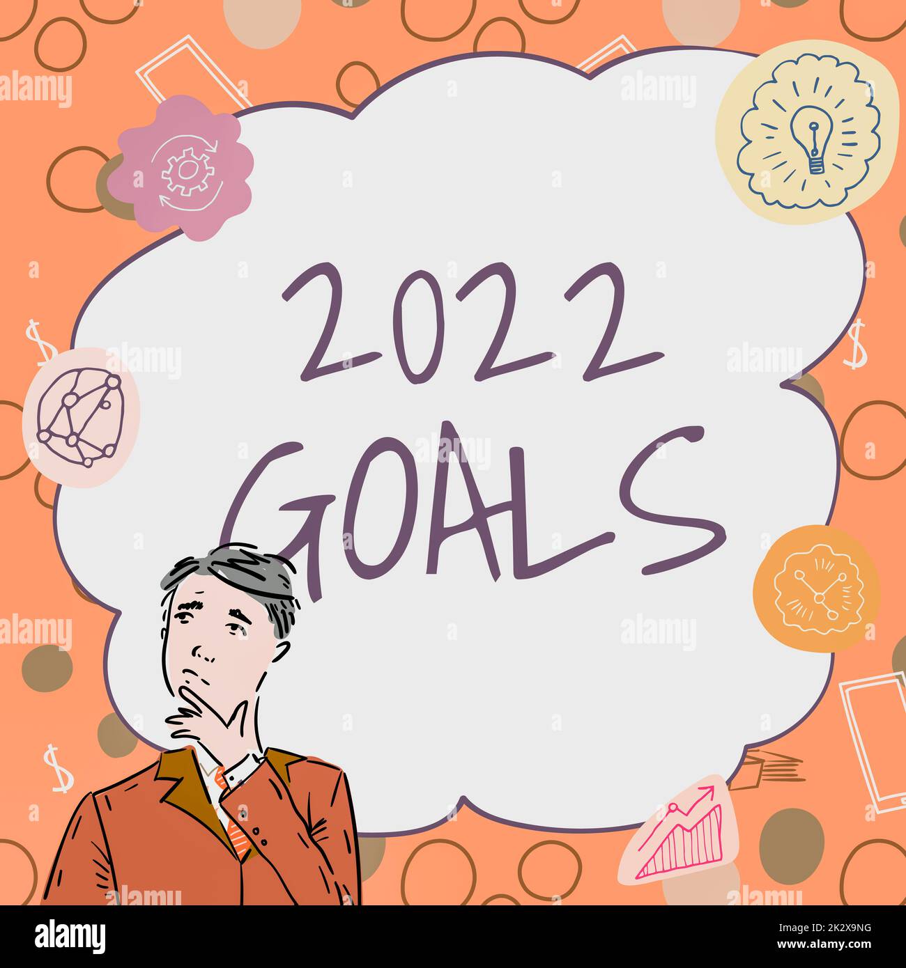 Affiche textuelle indiquant les objectifs 2022. Mot pour Un plan à ...