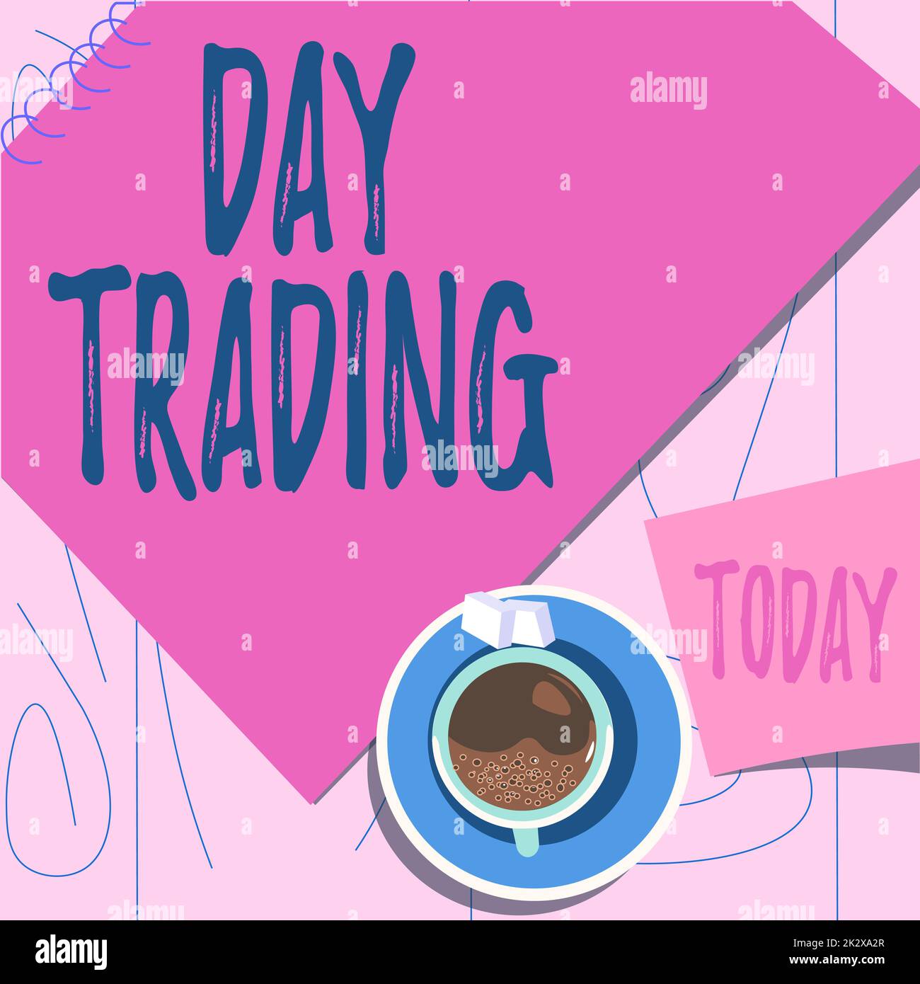 Signe d'écriture à la main Day Trading. Mot pour des titres ...