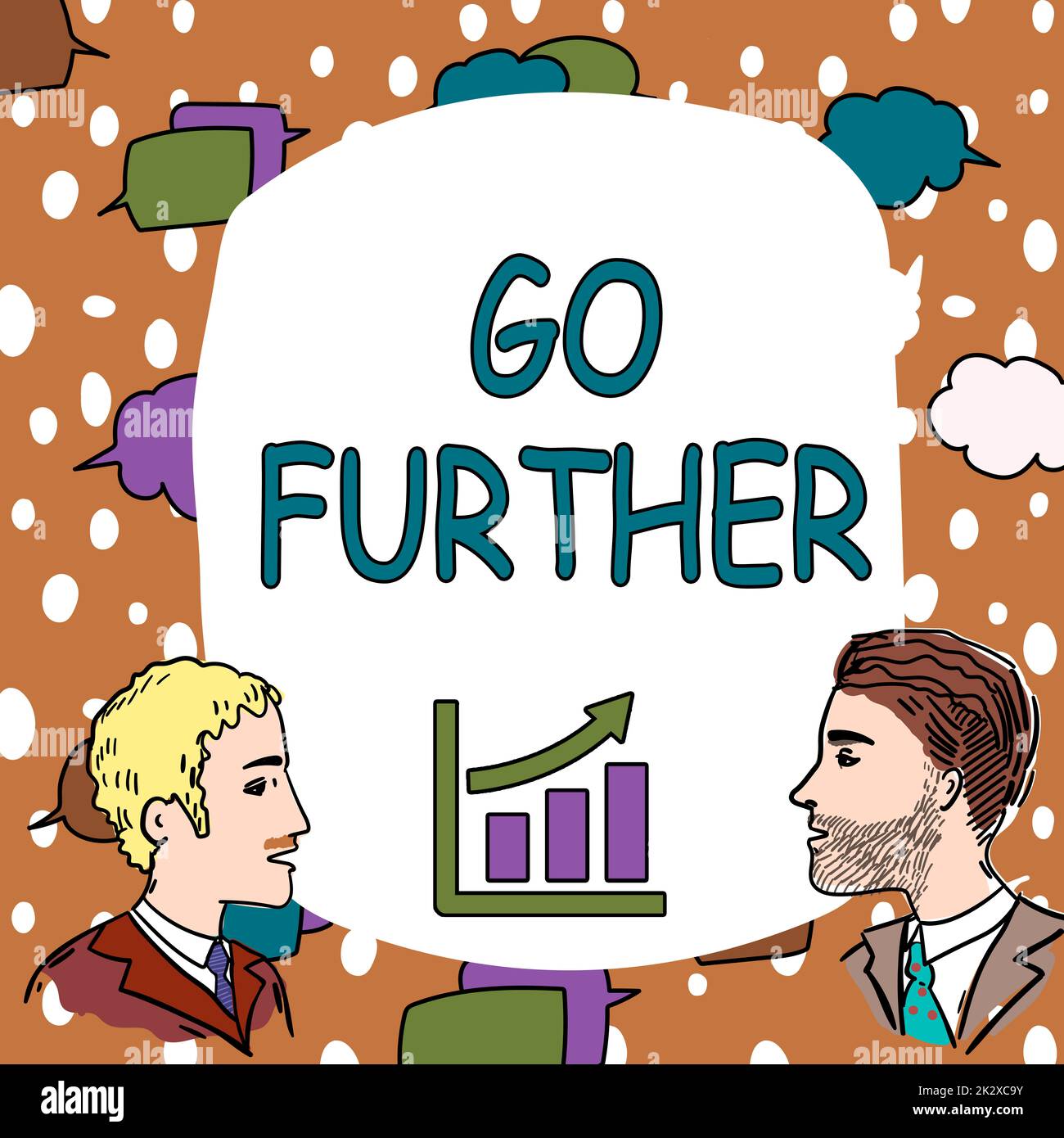 Affiche aller plus loin. Concept d'affaires pour aller plus loin ou ...