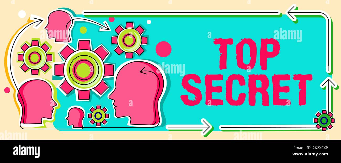 Affiche affichant Top Secret. Mot écrit pour dire à quelqu'un des ...