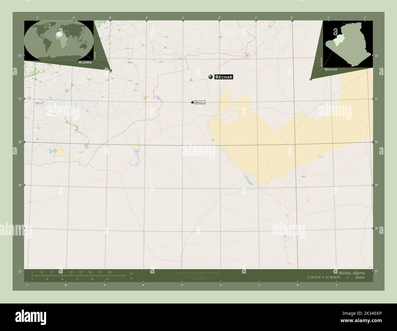 Bechar map Banque d'images vectorielles - Alamy