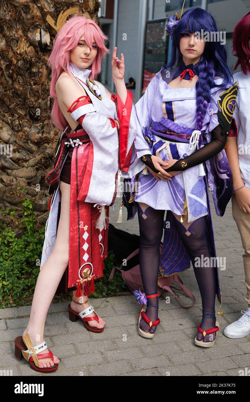 Les cojoueurs posent lors du salon 'Japan Weekend Madrid 2022' à l ...