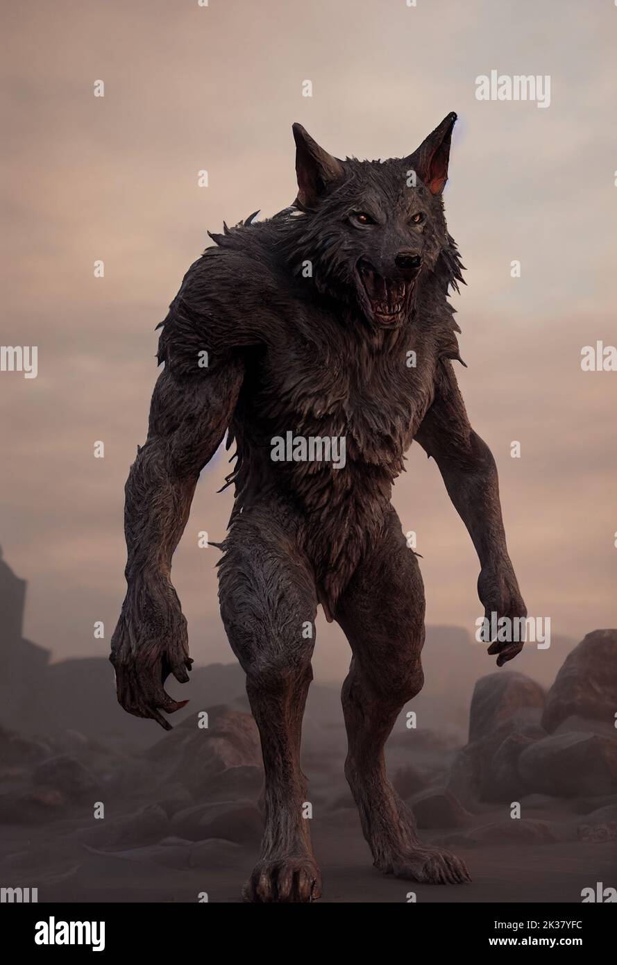 Concept art illustration de loup-garou Photo Stock - Alamy