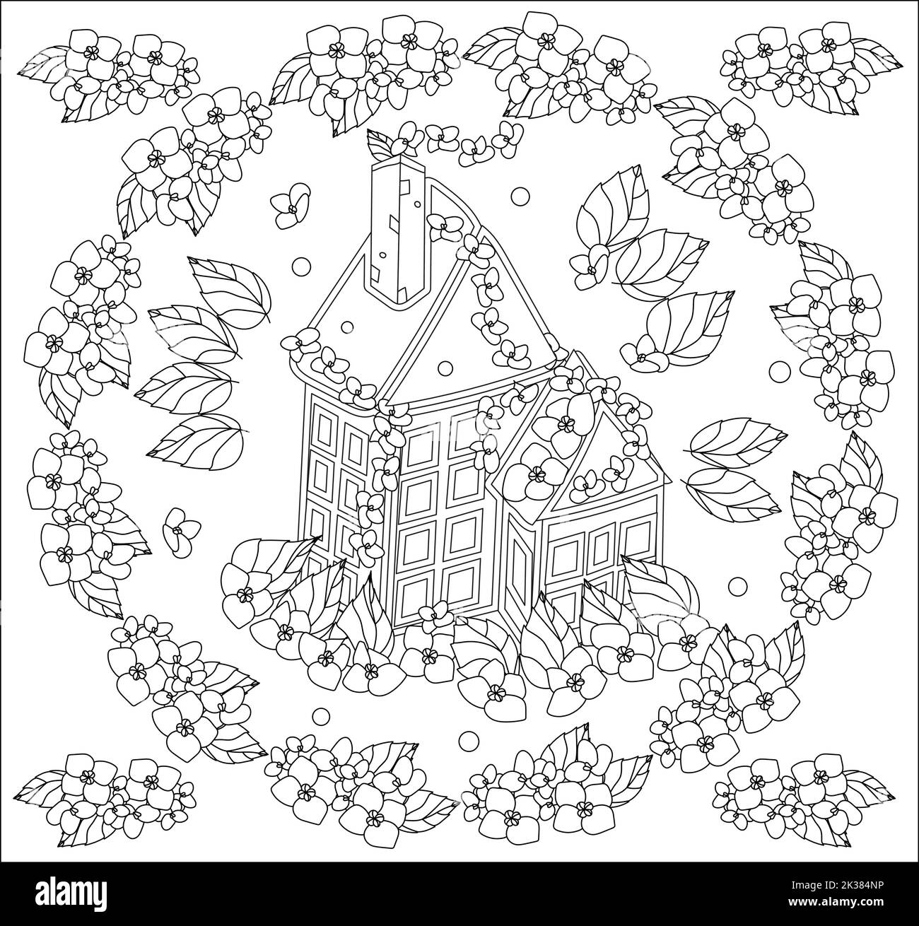 Coloriage dessin maison Banque de photographies et d’images à haute ...